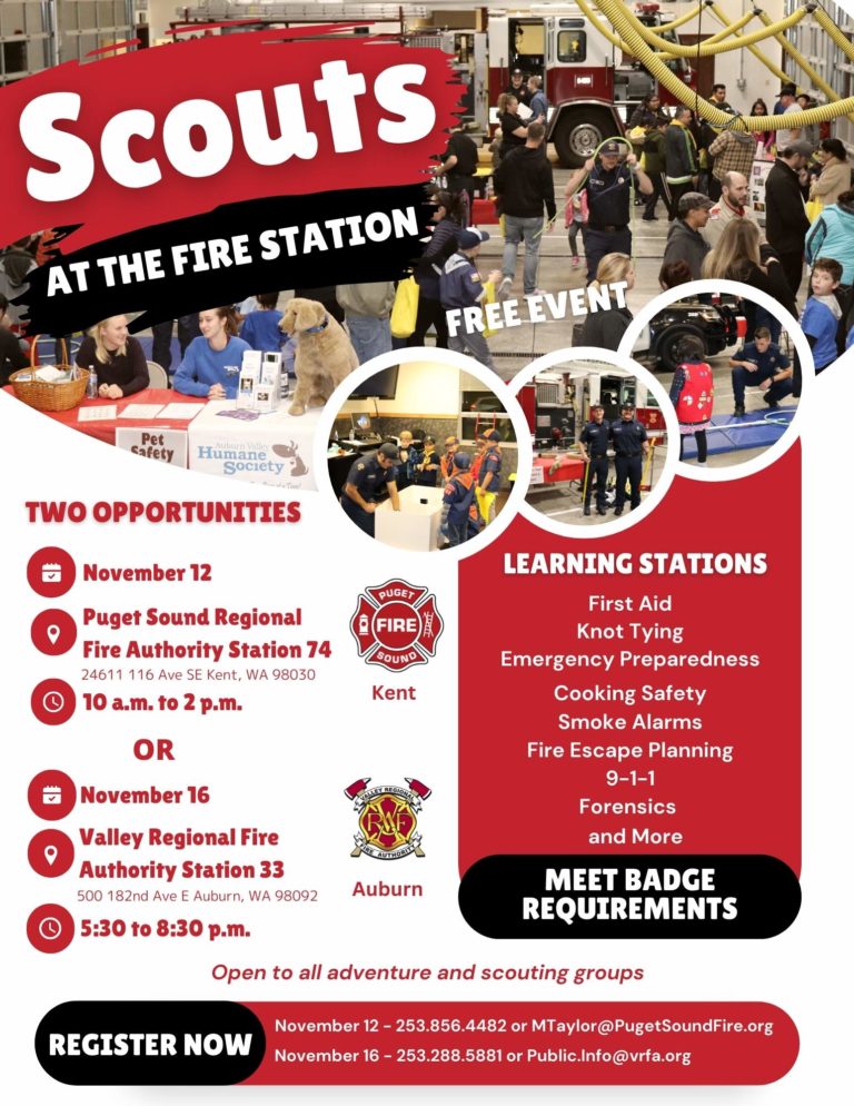 Register now for Scouts at the Fire Station! - Valley Regional Fire ...